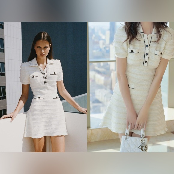 Self-Portrait | Dresses | Nwt Selfportrait Ivory Tape Yarn Stripe Knit ...